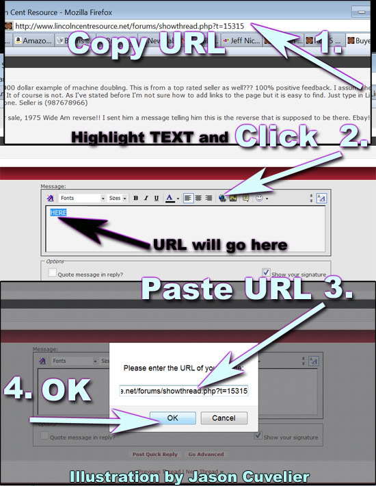 How to insert a LINK into your post – Lincoln Cent Forum